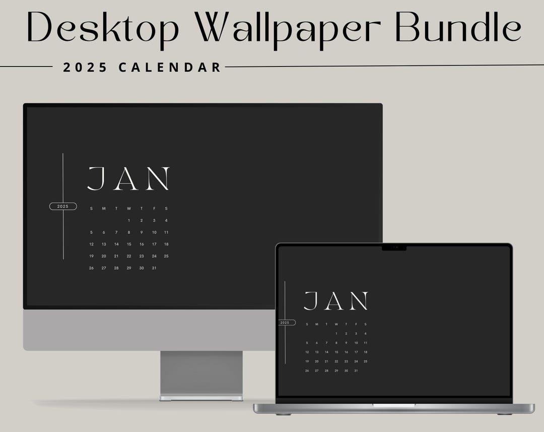 2025 Black Monthly Desktop Calendar Wallpaper | Minimal Dark Aesthetic ...