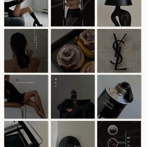 200 Best Seller Black Instagram Post Templates | Dark Aesthetic ...