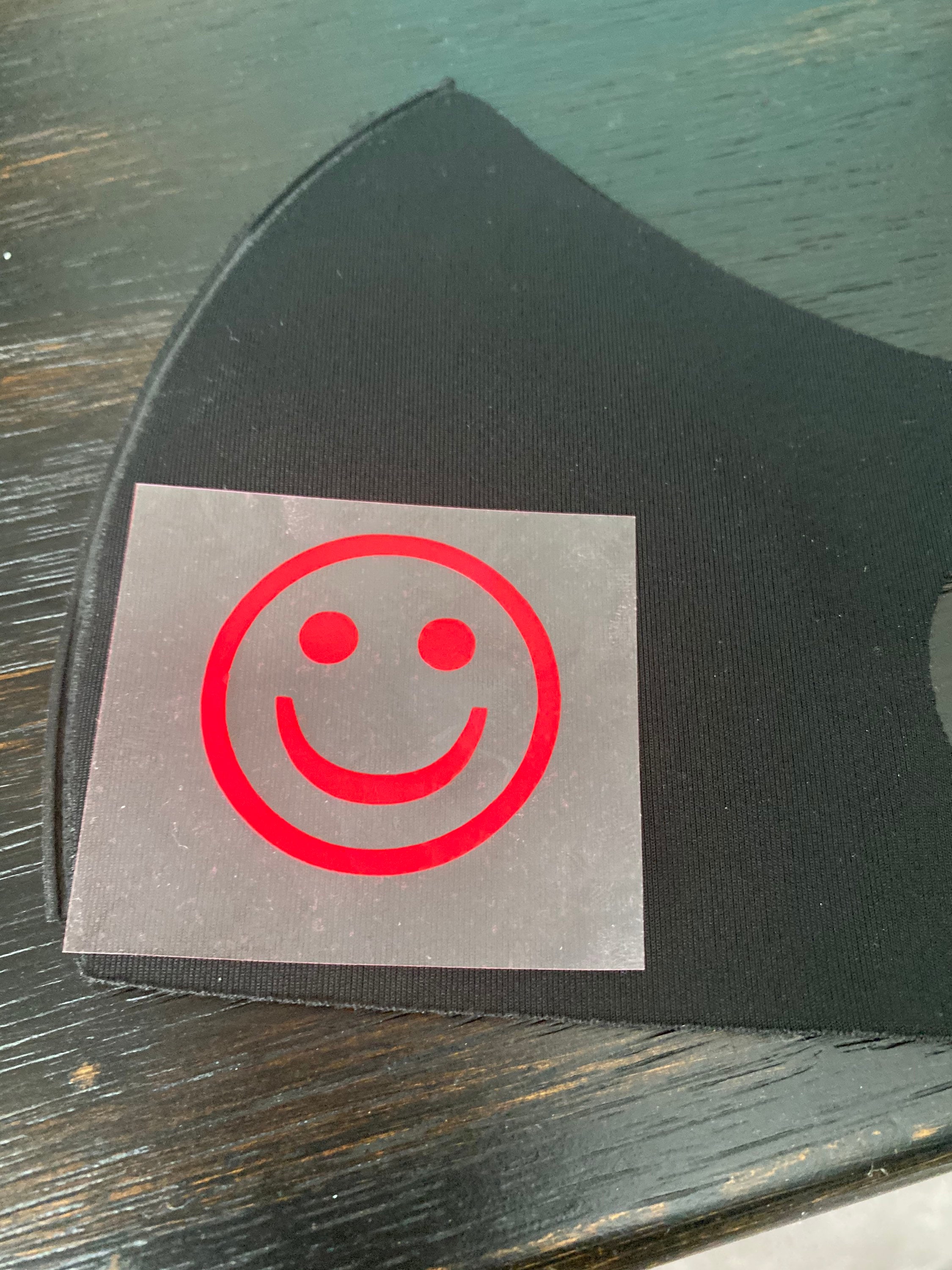 Happy Face Iron-on Decal Smiley Face Mask Decal Iron on - Etsy