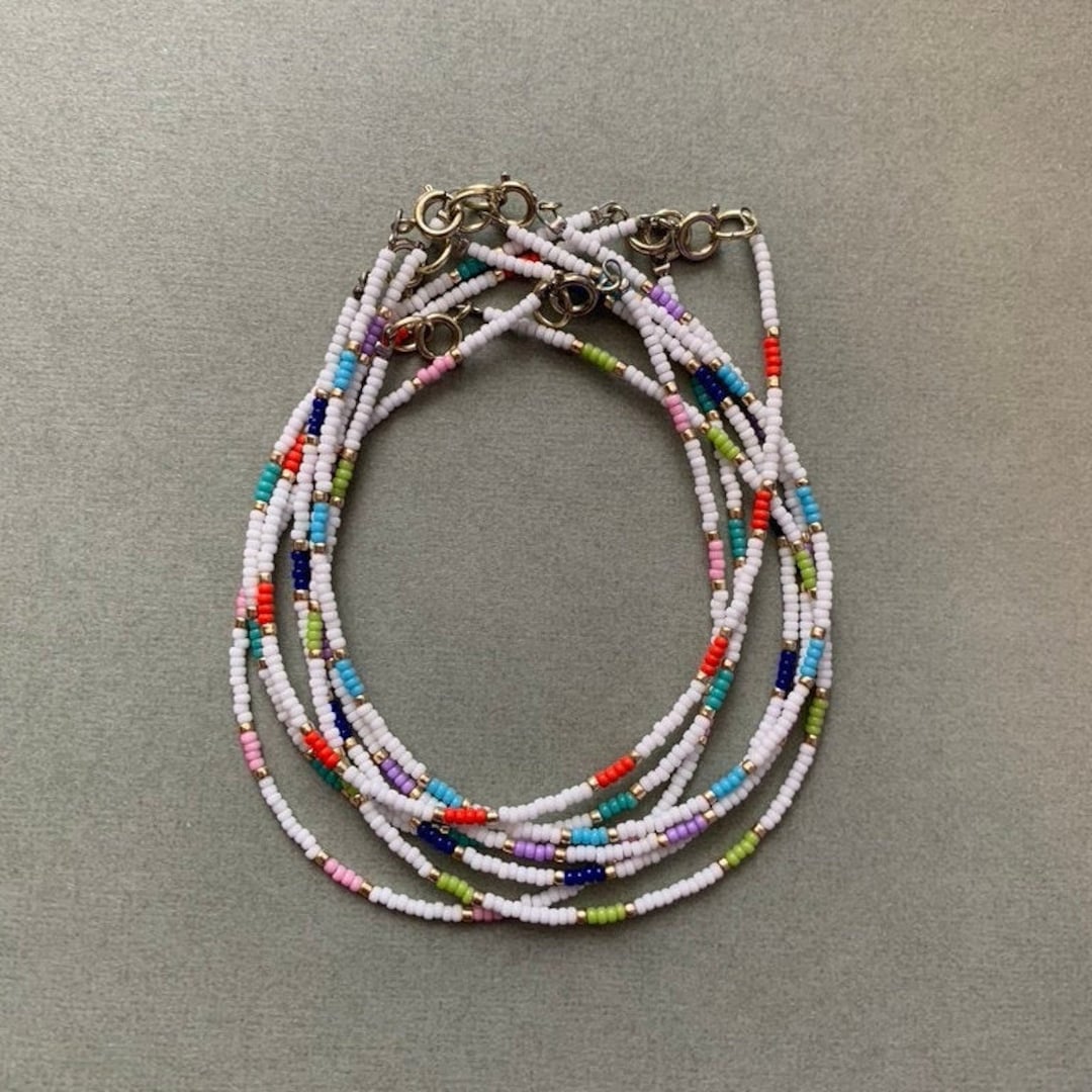 Handmade Seed Bead Anklet/beaded Anklet/vsco Anklet/beach Jewelry/cute ...