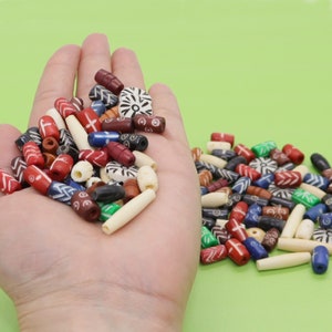 120 Assorted Ox Bone Beads for Jewelry Making, Multi-color Natural Bone ...