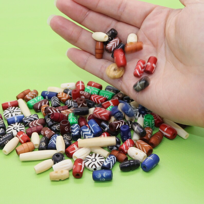 120 Assorted Ox Bone Beads for Jewelry Making Multi-color | Etsy