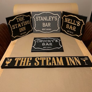 Hanging Pub Sign personalised carved wooden bar signs for | Etsy