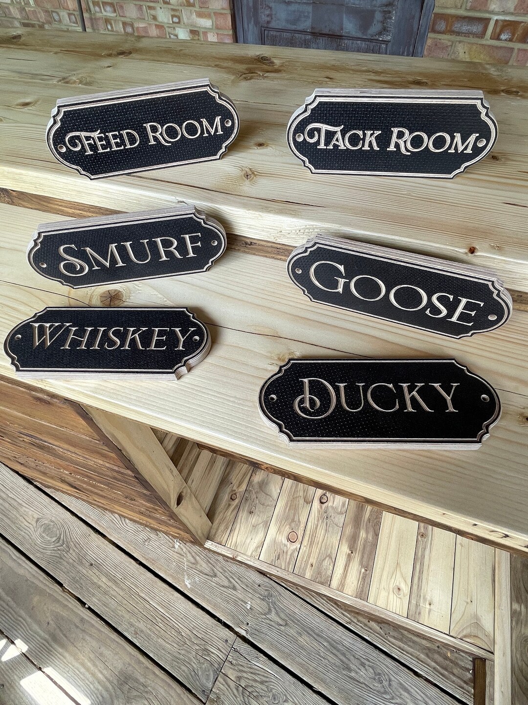 Personalised Small Wooden Pet Name Plate | Custom Engraved Dog or Cat ...