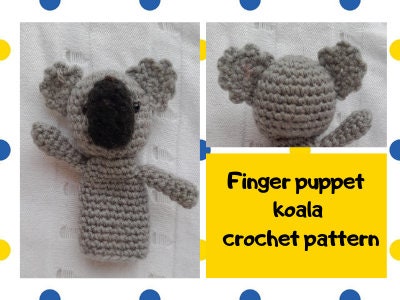 Crochet Pattern Koala Finger Puppet Amigurumi DIY Digital File Instant ...