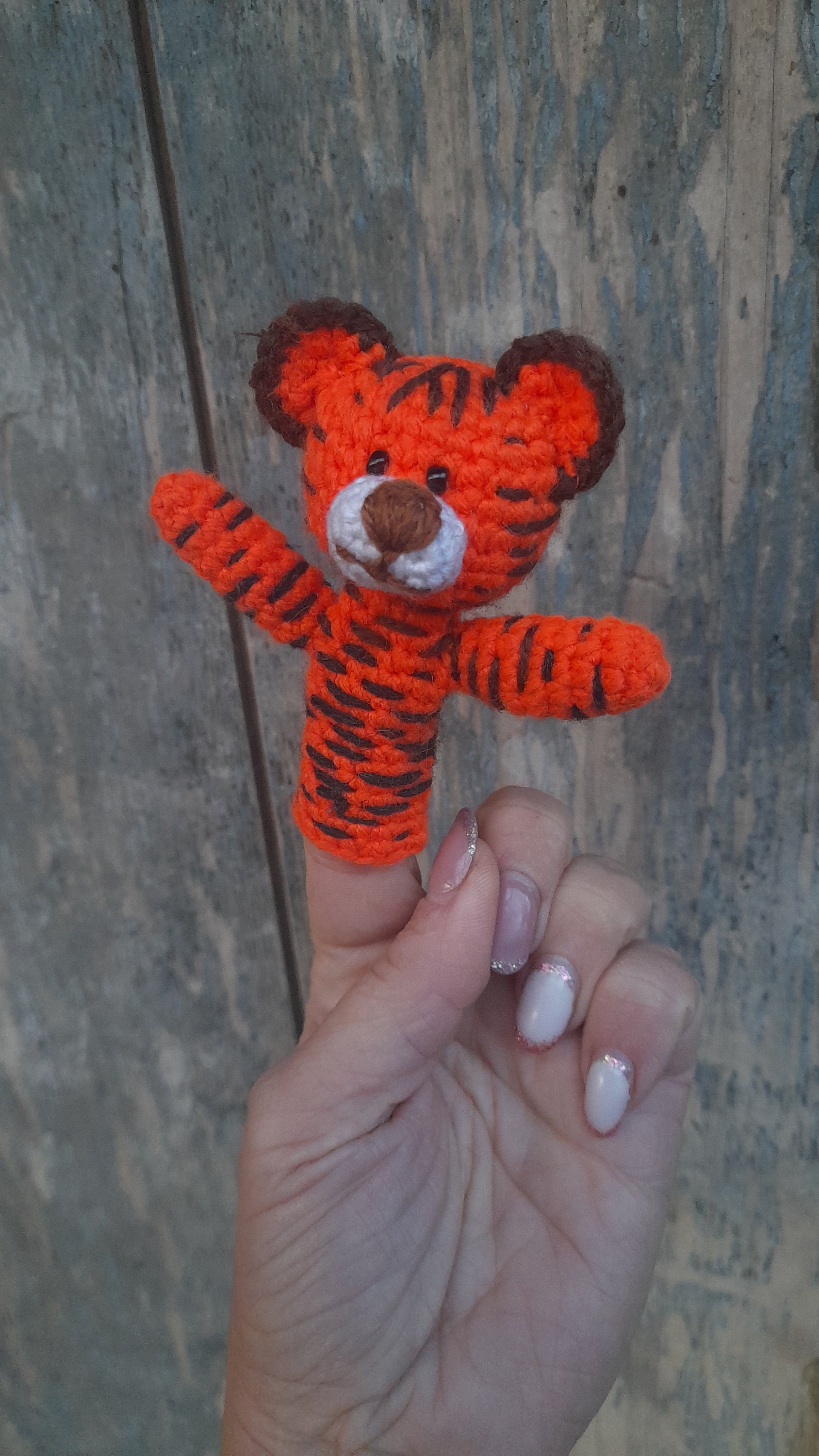 Crochet Pattern Finger Puppet Tiger Speech Therapy Toy Montessori ...