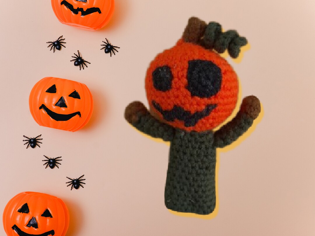 Finger Puppet Pumpkin Head Halloween Kids Party Adwent - Etsy
