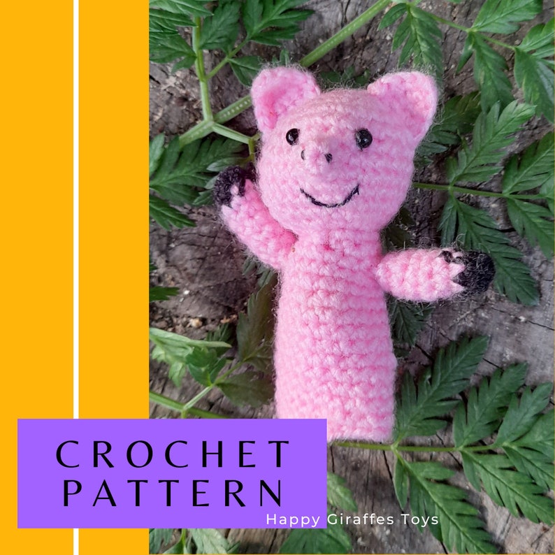 Crochet Pattern Pig Finger Puppet Digital File - Etsy