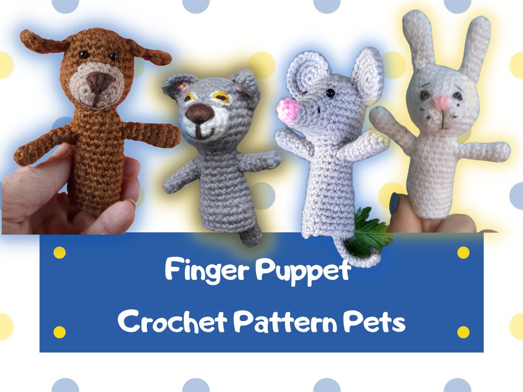Pets Finger Puppets Crochet Pattern Amigurumi Animals Pattern - Etsy UK