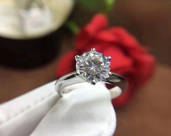 2 Ct Diamond Solitaire Ring | Etsy