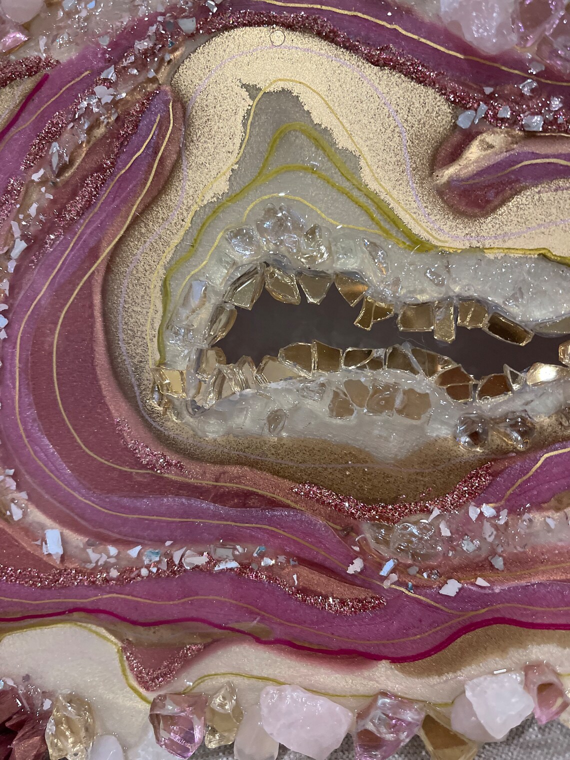 Geode Crystal Agate Resin Geode Wall Art Gemstone Painting - Etsy