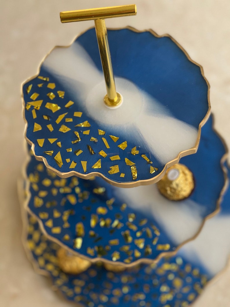 Geode Style 3 Tier Cake Stand Resin Made - Etsy