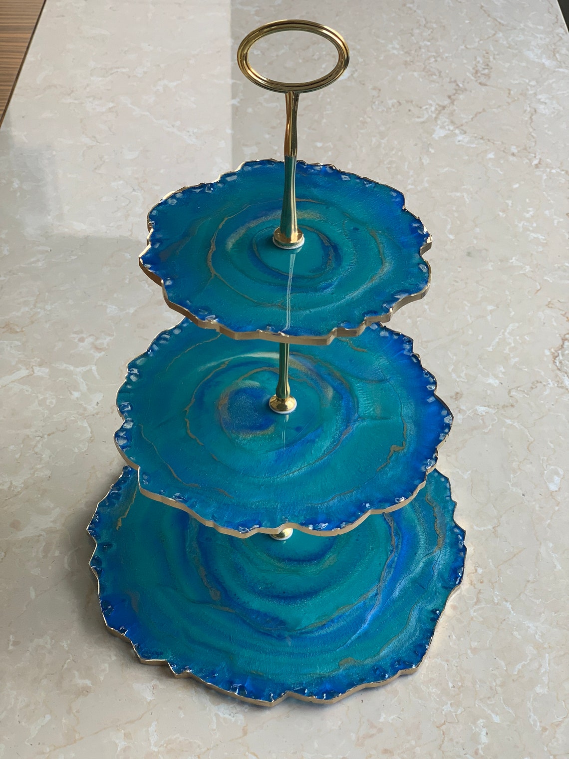 Geode Inspired Resin 3 Tier Cake or Dessert Stand Custom Made - Etsy