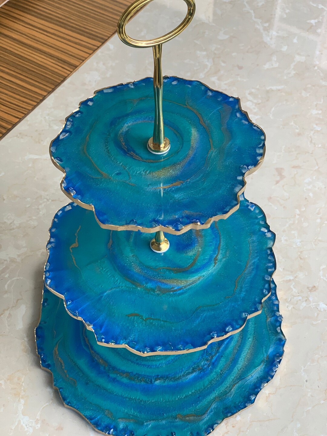 Geode Inspired Resin 3 Tier Cake or Dessert Stand, Custom Made - Etsy