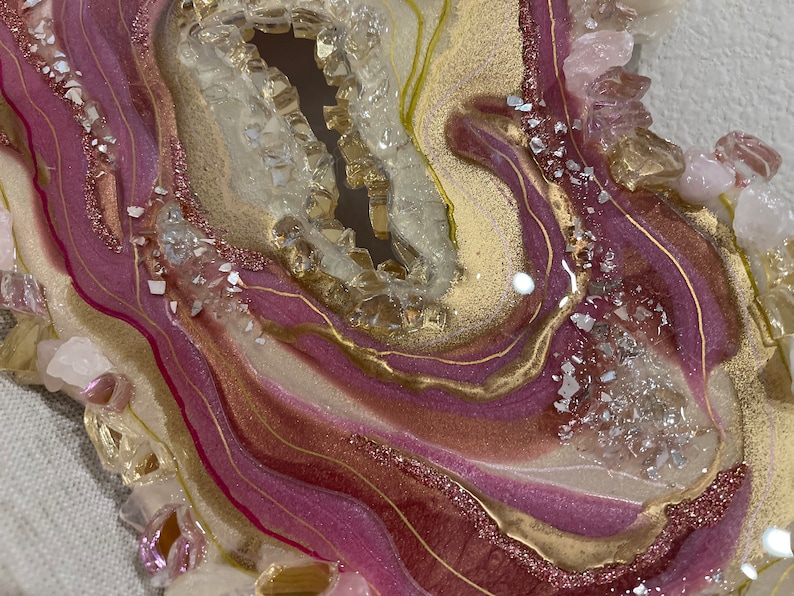 Geode Crystal Agate Resin Geode Wall Art Gemstone Painting - Etsy