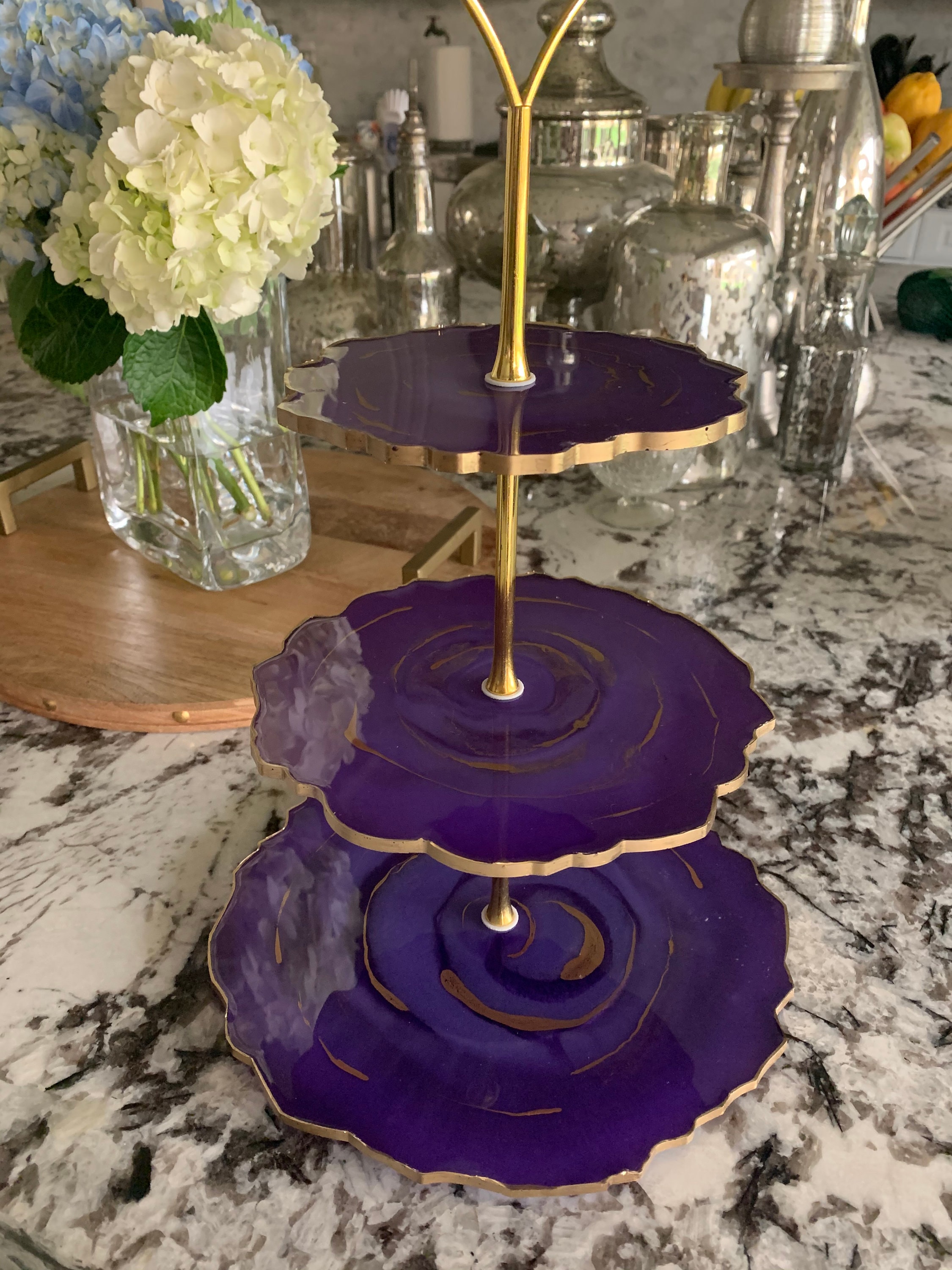 Geode Inspired Resin 3 Tier Cake or Dessert Stand Custom Made | Etsy