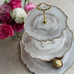 Geode Style 3 Tier Cake Stand Resin Made - Etsy
