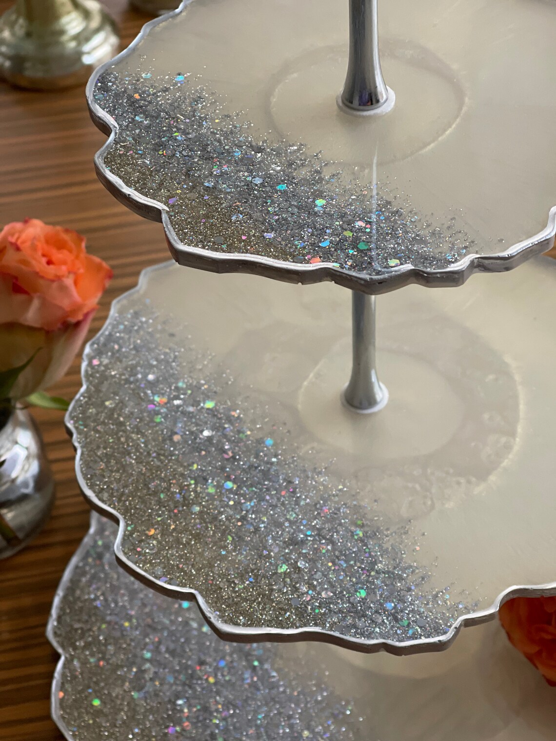 Super Glam Geode Style 3 Tier Cake Stand Resin Made | Etsy