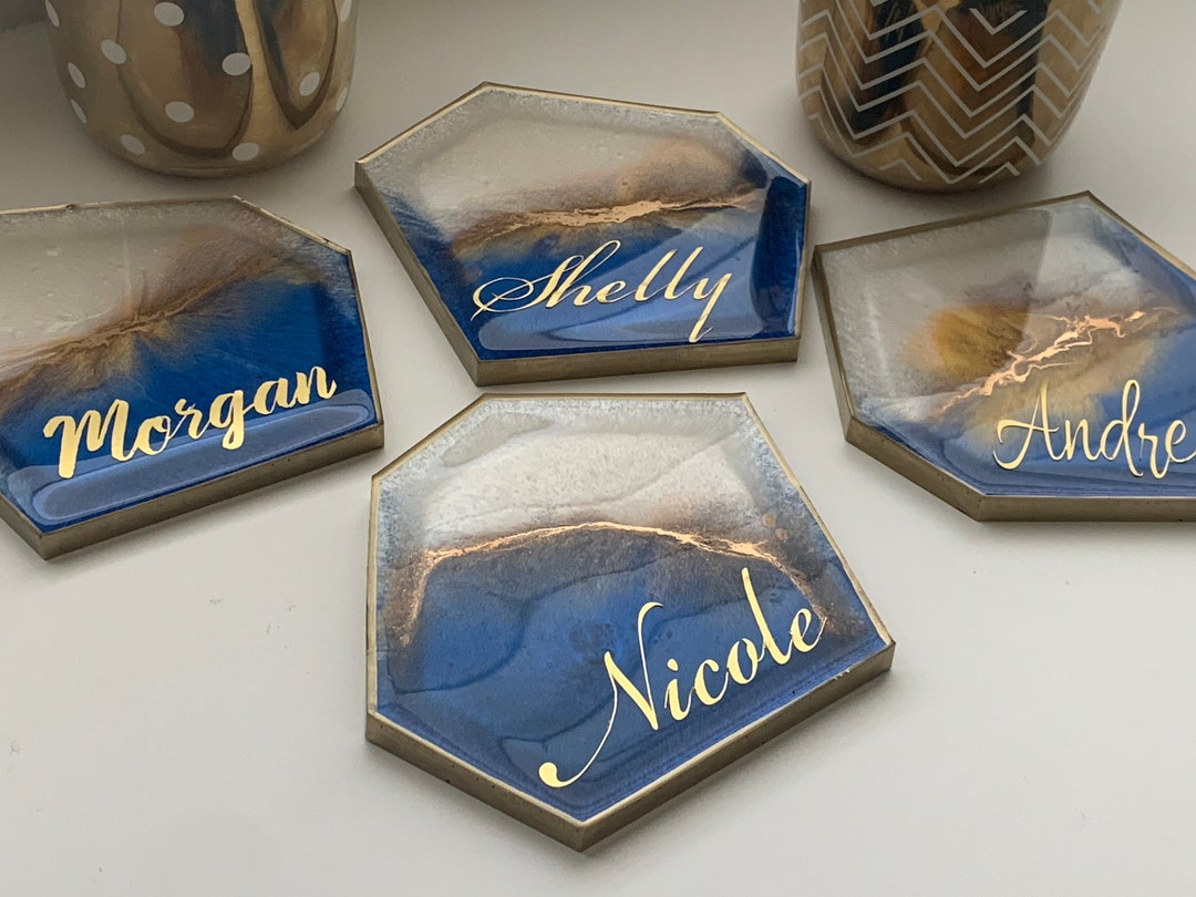 Geode Resin Coaster Set, Set of 4 Epoxy Resin Geode Coasters. High ...