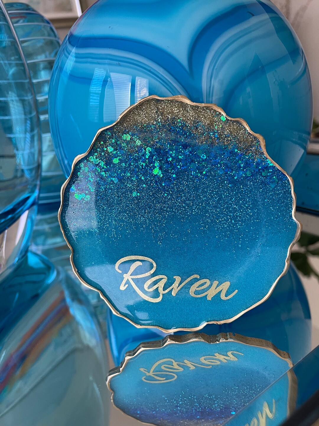 Glam and Elegant Personalized Resin Coasters, Individual and Unique ...