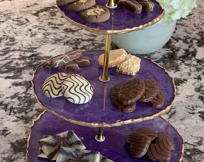 Geode Inspired Resin 3 Tier Cake or Dessert Stand, Custom Made - Etsy