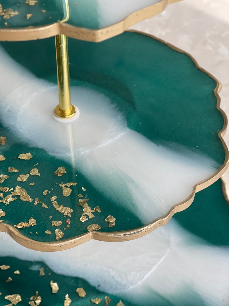 Geode Style 3 Tier Cake Stand Resin Made | Etsy