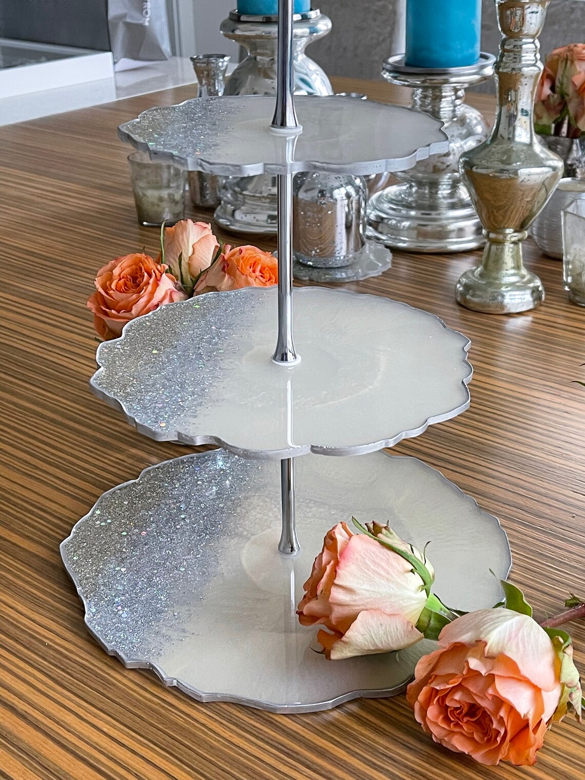 Super Glam Geode Style 3 Tier Cake Stand Resin Made | Etsy