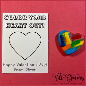Individually Packaged Heart Crayons With Personalized Gift Tag - Etsy