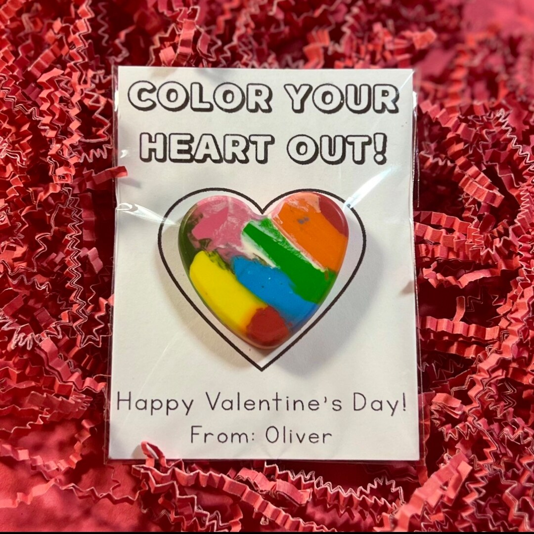 Individually Packaged Heart Crayons With Personalized Gift Tag - Etsy