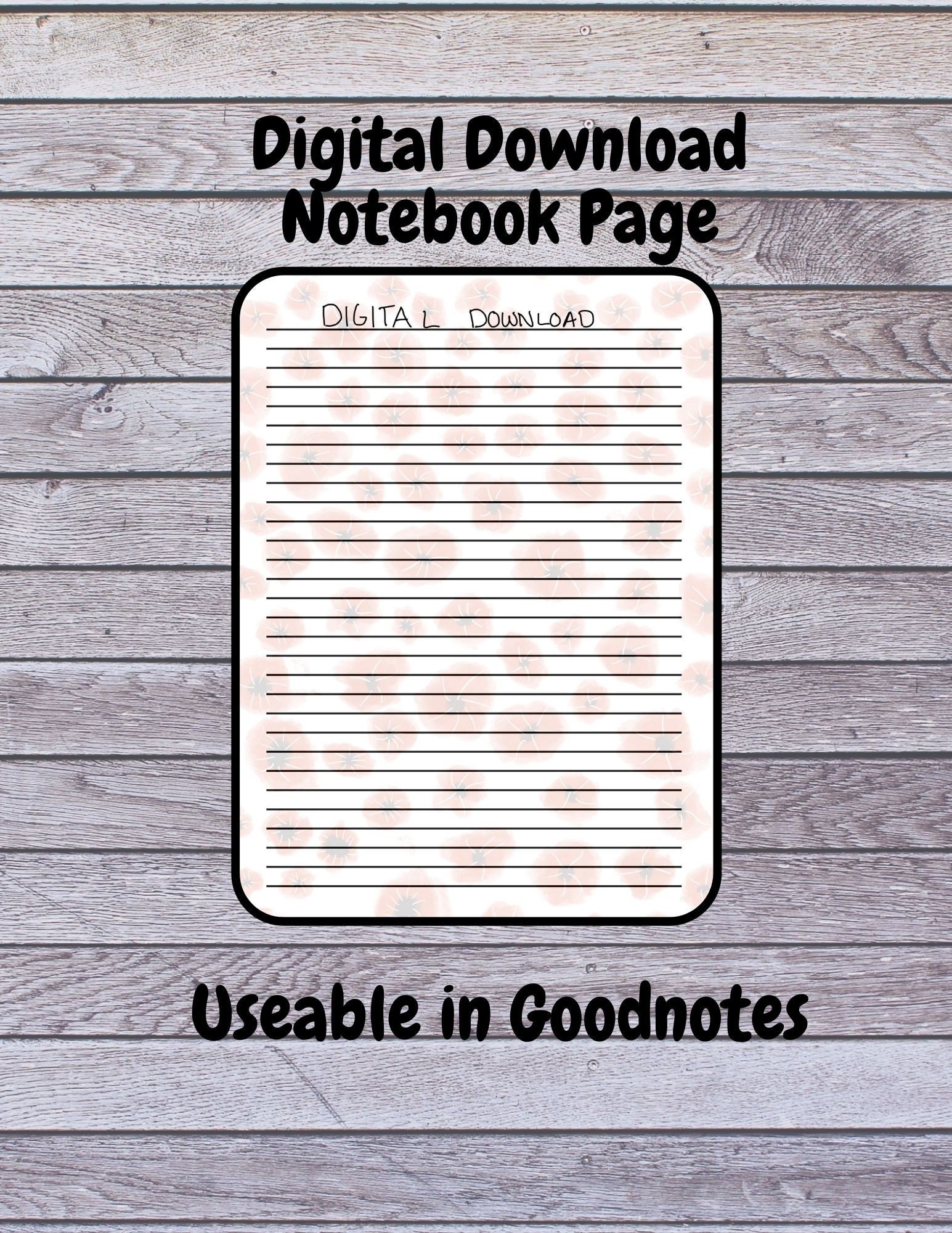 Digital Download Letter/notebook Page Useable in Goodnotes - Etsy