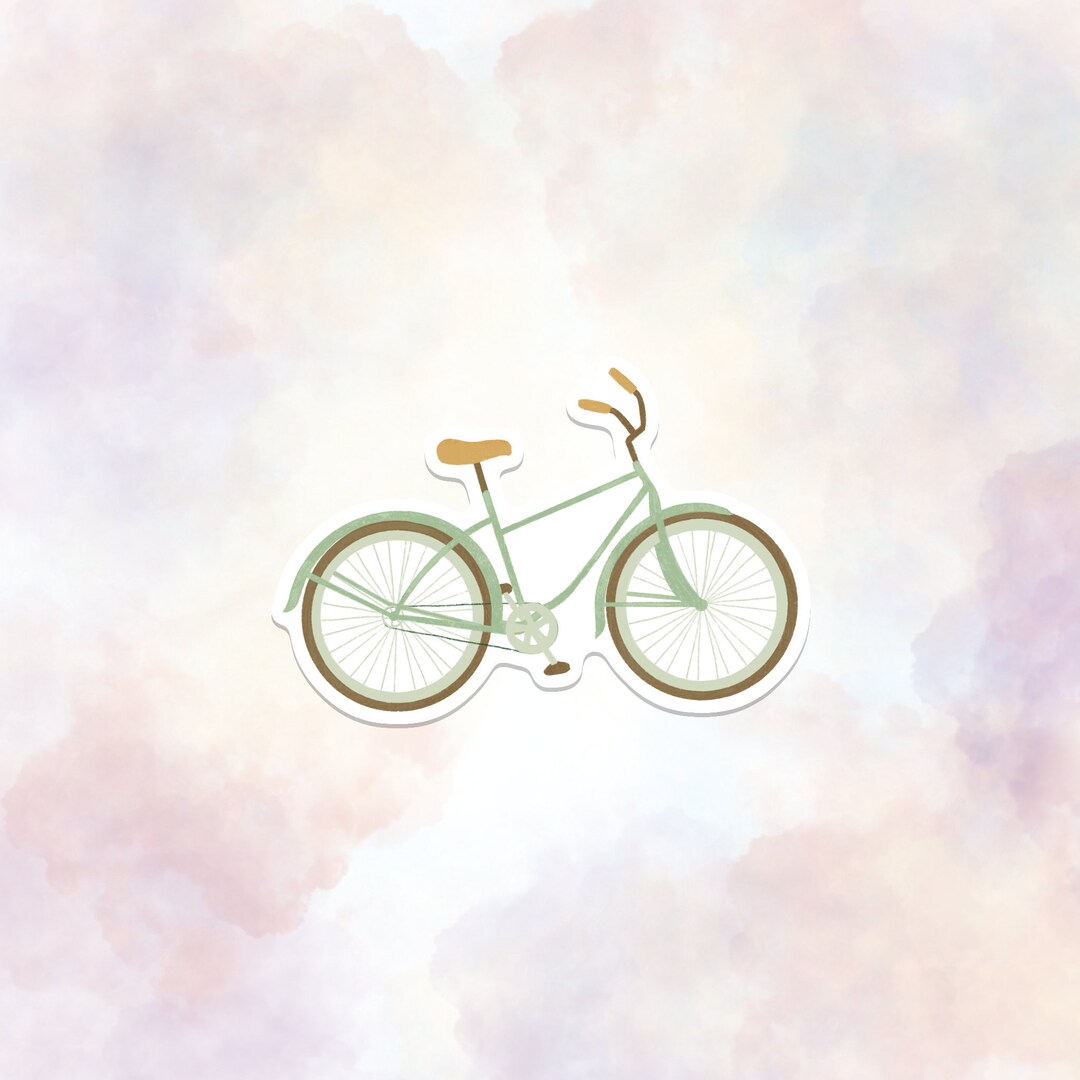 Bicycle Sticker, Vintage Bicycle Vinyl Sticker, Waterproof Die Cut ...