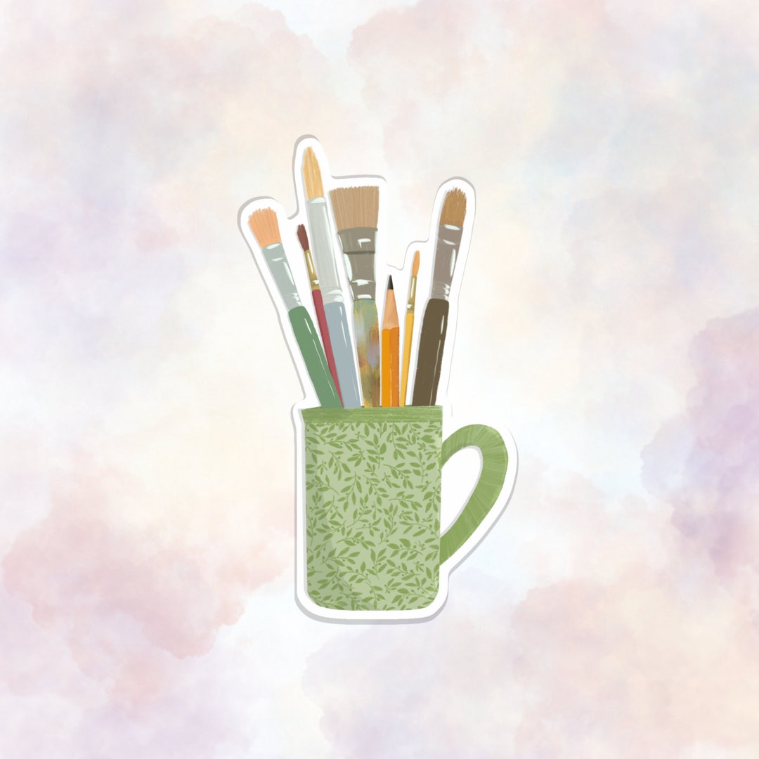 Artist Stickers, Painting Stickers, Paint Brush Sticker, Cute Gift for ...