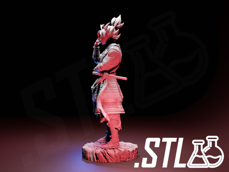 Black Goku Rose Samurai Digital File for 3D Printing Figurine Son Goku ...