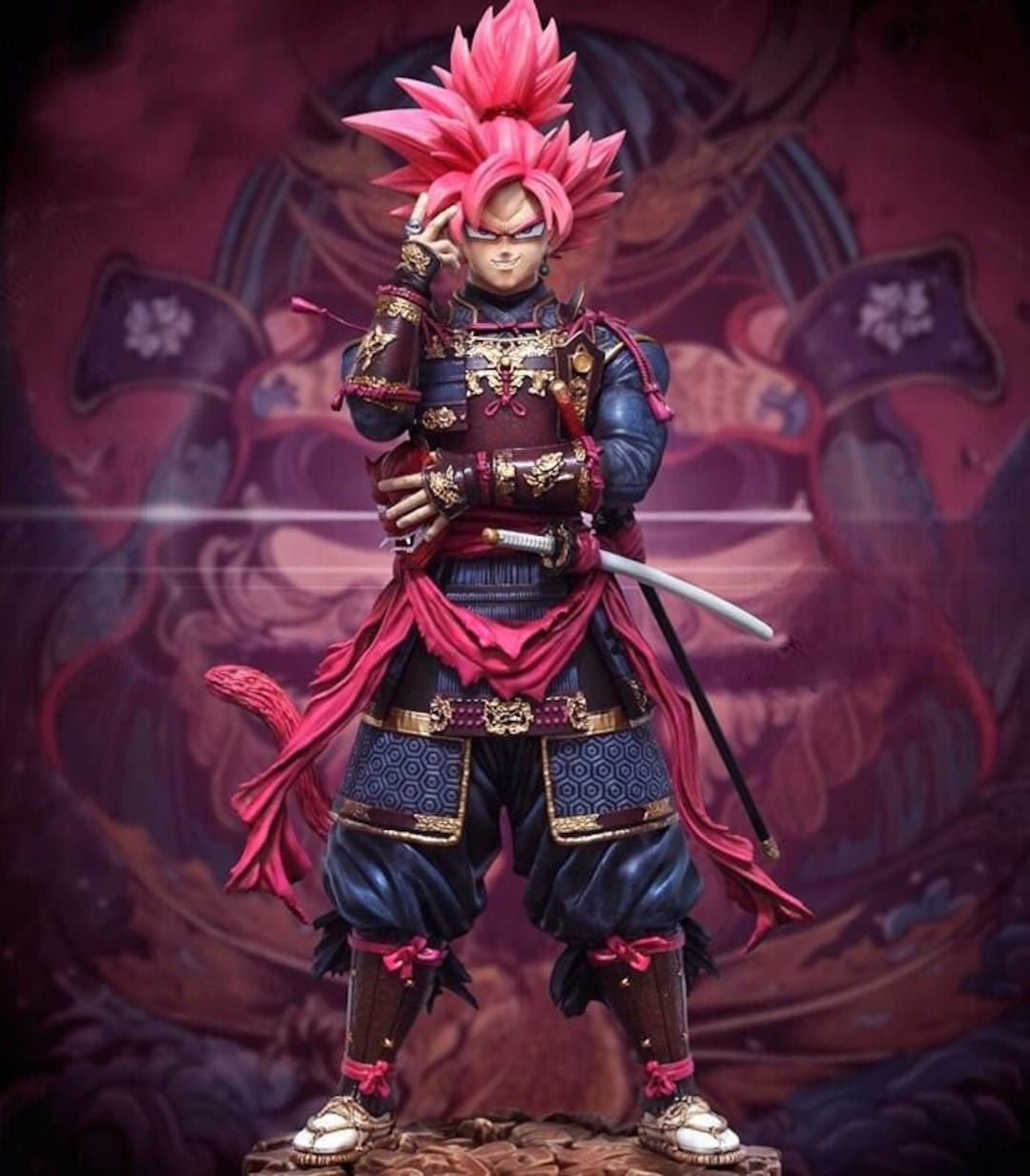 Black Goku Rose Samurai Digital File for 3D Printing Figurine Son Goku ...