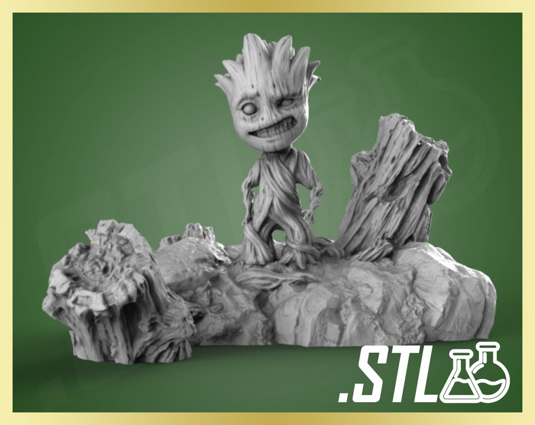 Marvel Baby Groot Digital File 3D Printing Figurine Groot Comics STL 3D ...