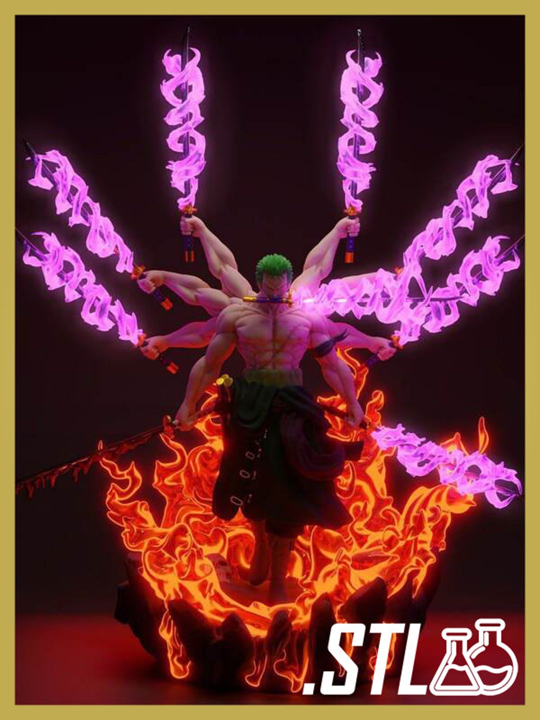 Zoro Ashura Digital File 3D Printing Figurine Zoro Manga STL 3D ...