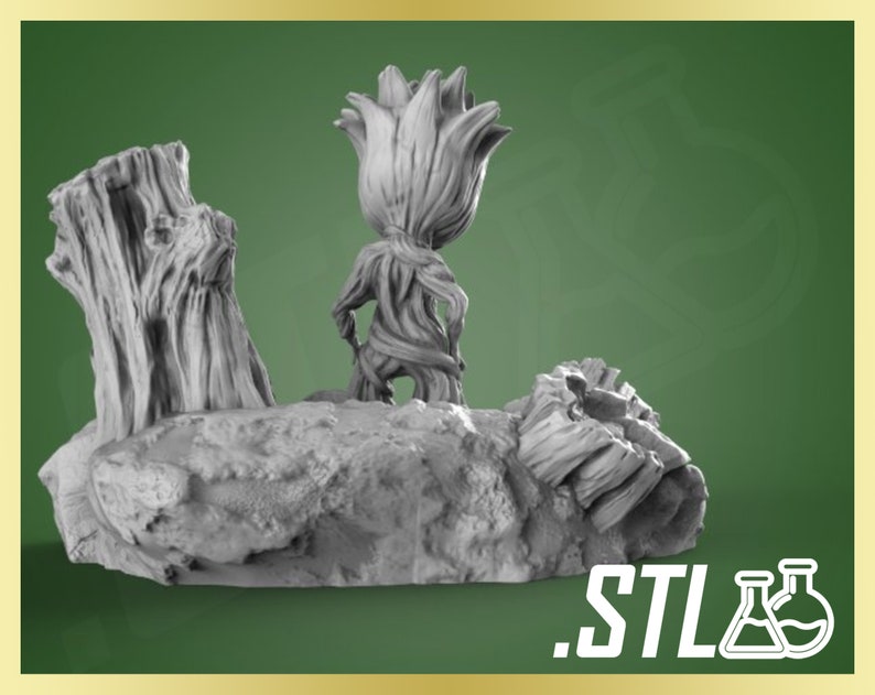 Marvel Baby Groot Digital File 3D Printing Figurine Groot Comics STL 3D ...