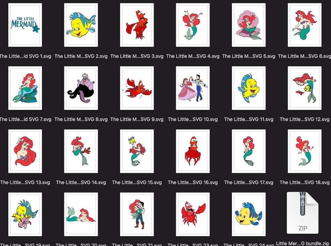 MULTI LAYERED Mermaid SVG Bundle, Princess Ariel, Sebastian, Flounder ...