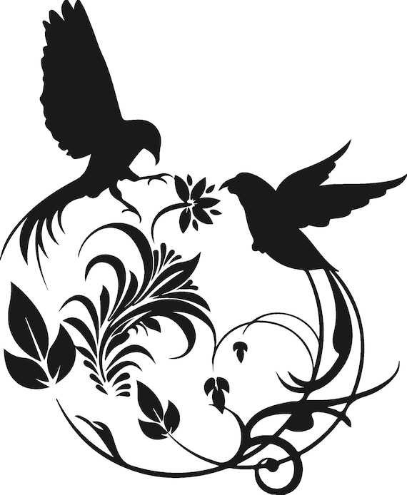 Two Birds SVG PDF JPG Dxf - Etsy