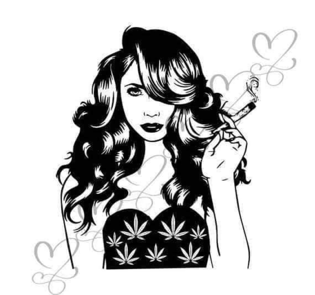 Smoking Girl SVG - Etsy
