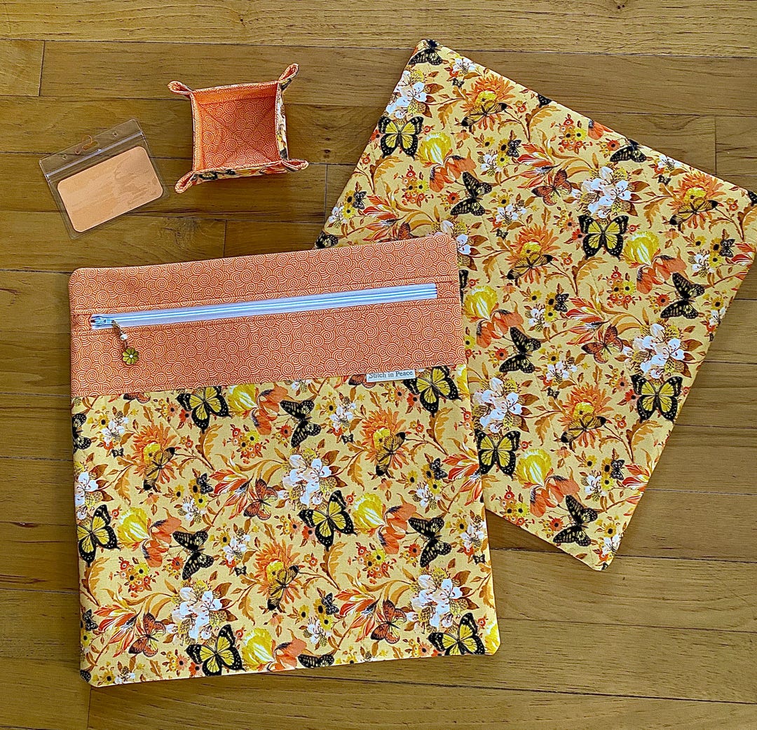 Butterflies and Flowers-project Bag: Quilted Cotton, Free ORT Bowl ...