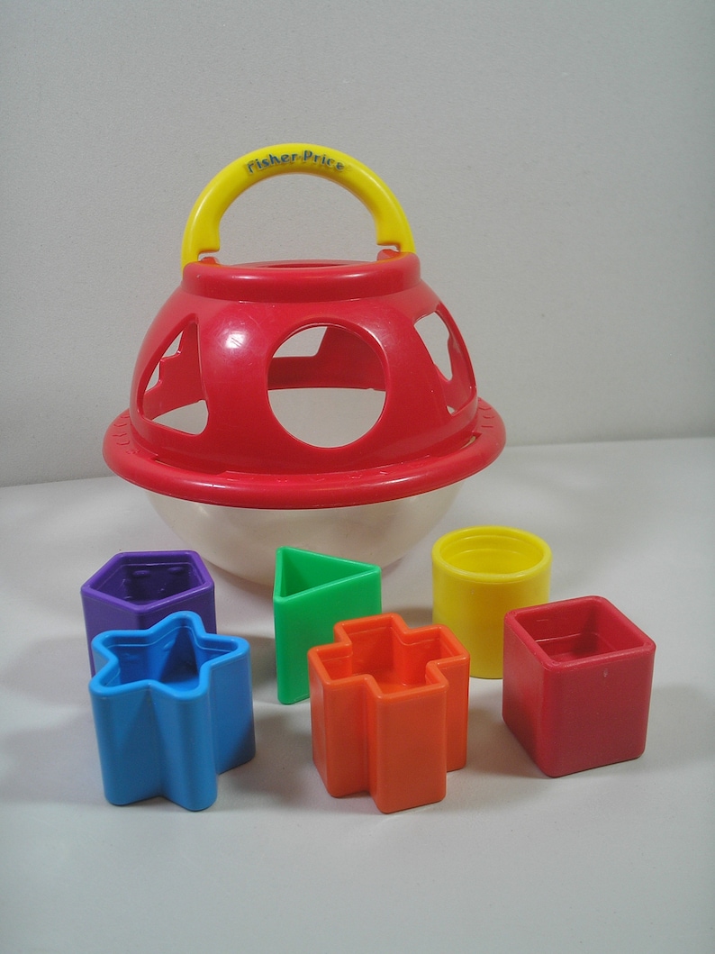 Fisher-price Shape Sorter Ball 1059 Vintage 1992 Basket + Six Shapes ...