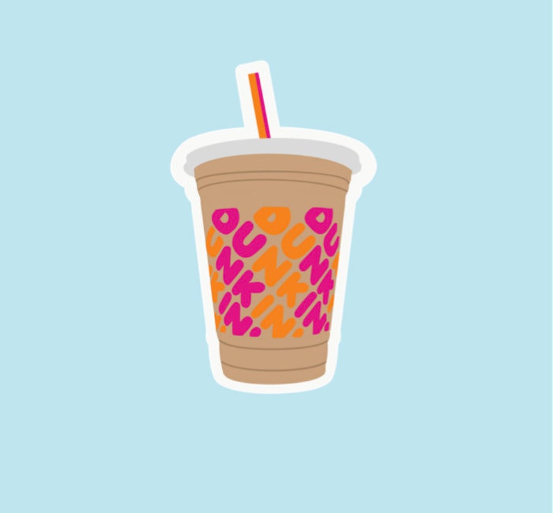 Dunkin Iced Coffee Sticker - Etsy