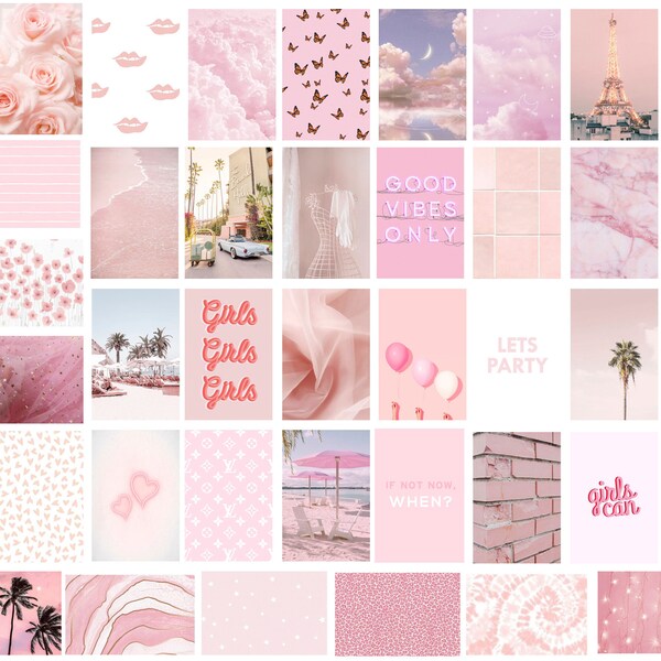 Pink Collage Kit - Etsy
