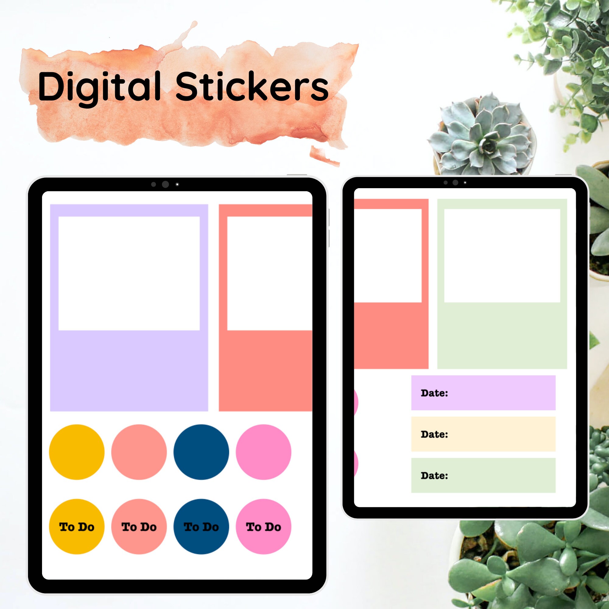 Set de Pegatinas Digitales Stickers Pre cortados para - Etsy España