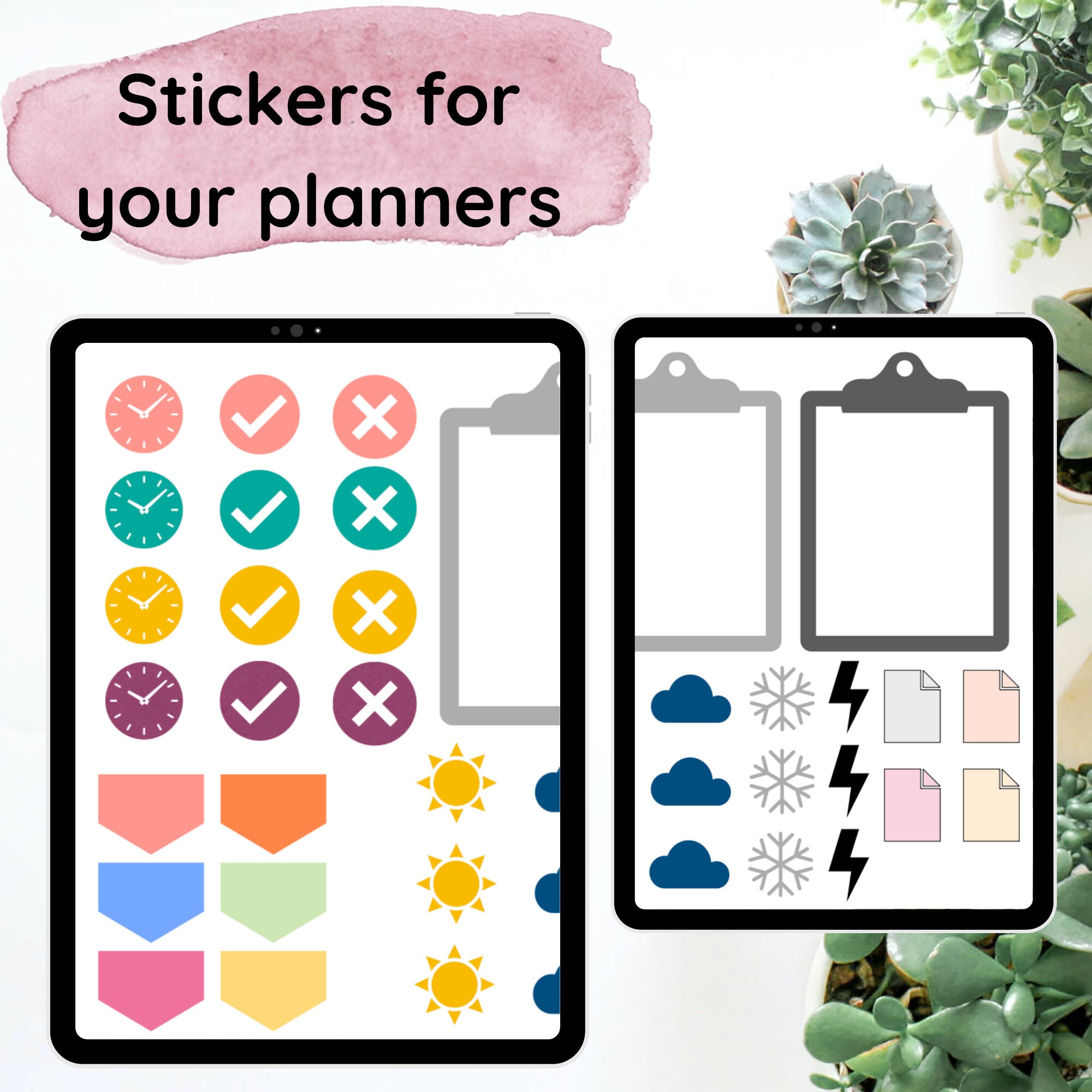 Set de Pegatinas Digitales Stickers Pre cortados para - Etsy España