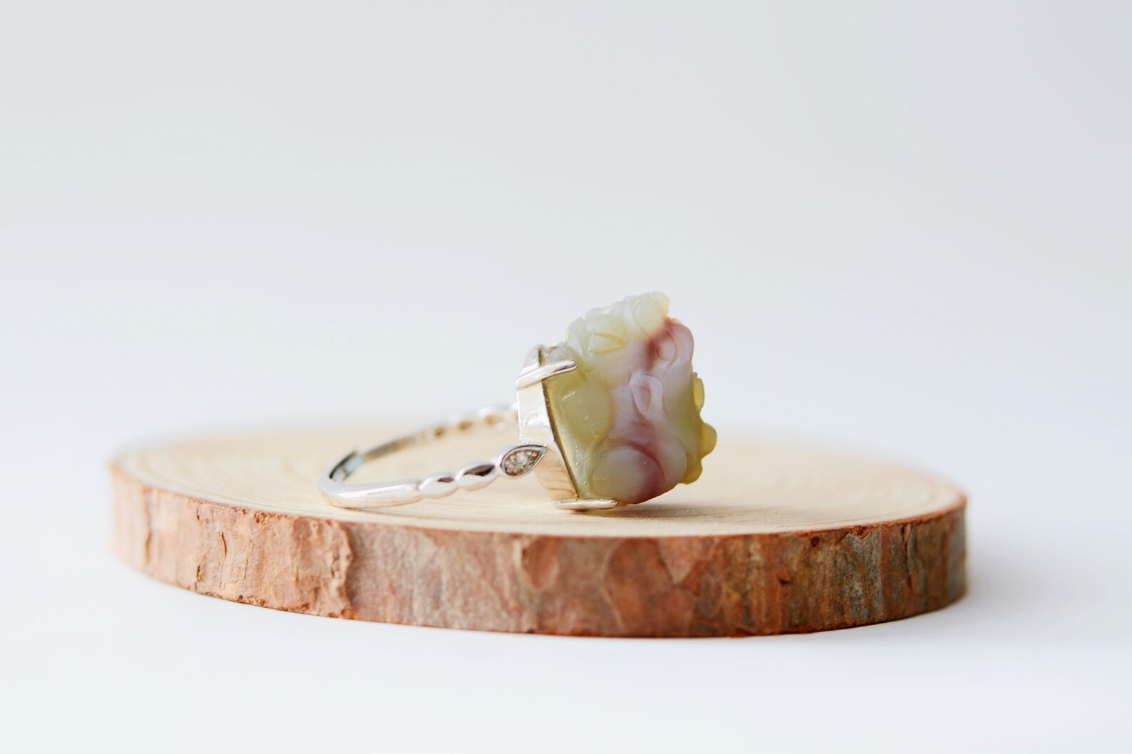 Natural Yanyuan Agate Carved Pixiu Ring Yanyuan Pixiu Silver | Etsy