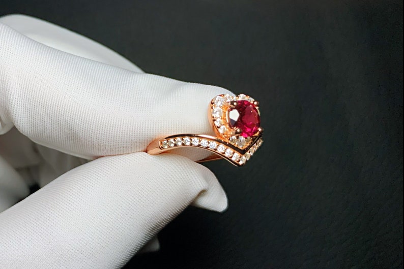 Genuine Pyrope Garnet Ring Natural Bohemian Garnet Ring - Etsy