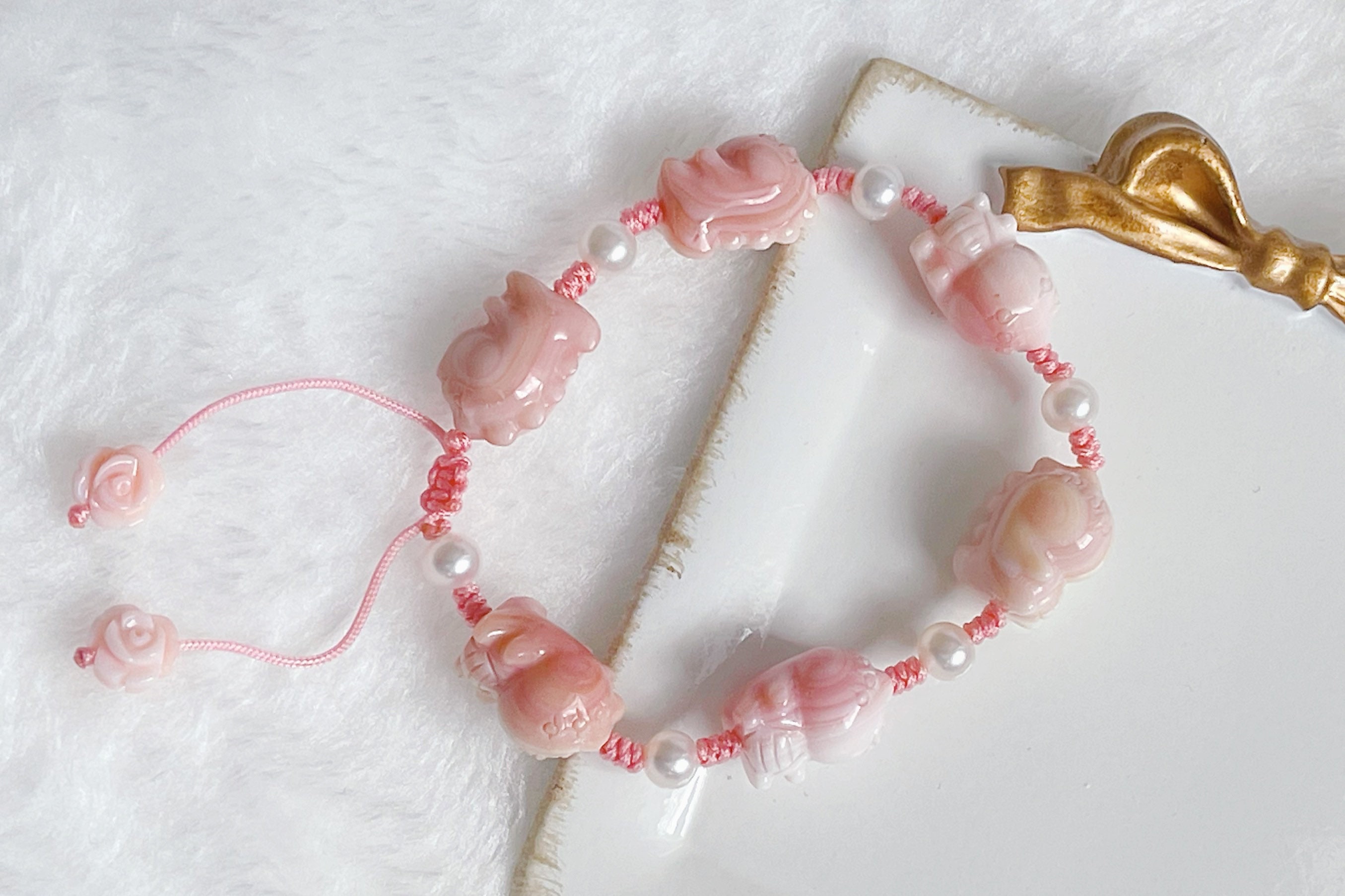 Genuine Queen Conch Carved Dinosaur Hand Braided Bracelet With | Etsy