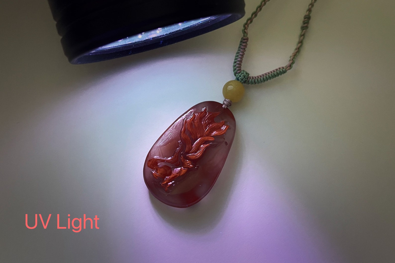 Natural Nanhong South Red Agate Hand Carved Nine Tailed Fox Pendant ...